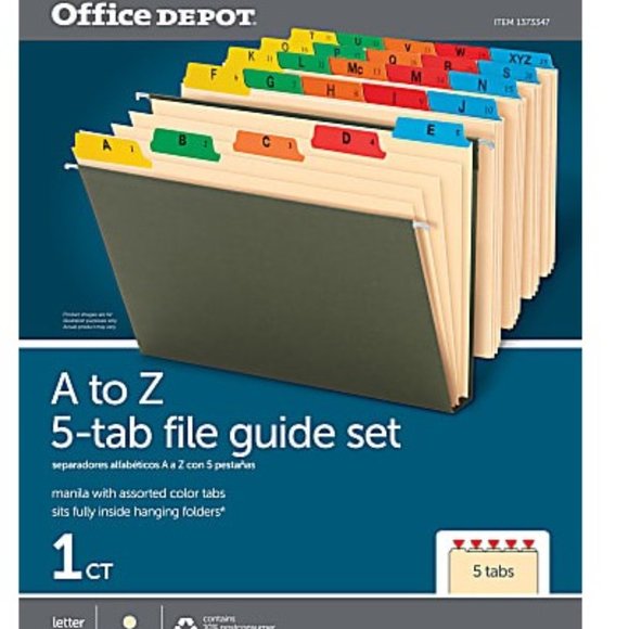 office depot | Office | Office Depot A To Z 5tab File Guide Set | Poshmark
